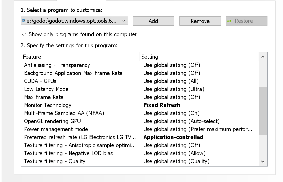 Variable refresh rate (VRR) monitor constantly changes hertz while in Godot Editor (or when low ...