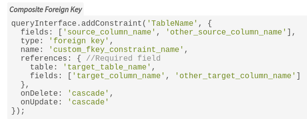 AddForeignKeyConstraintOptions interface is incomplete (QueryInterface.addConstraint method ...