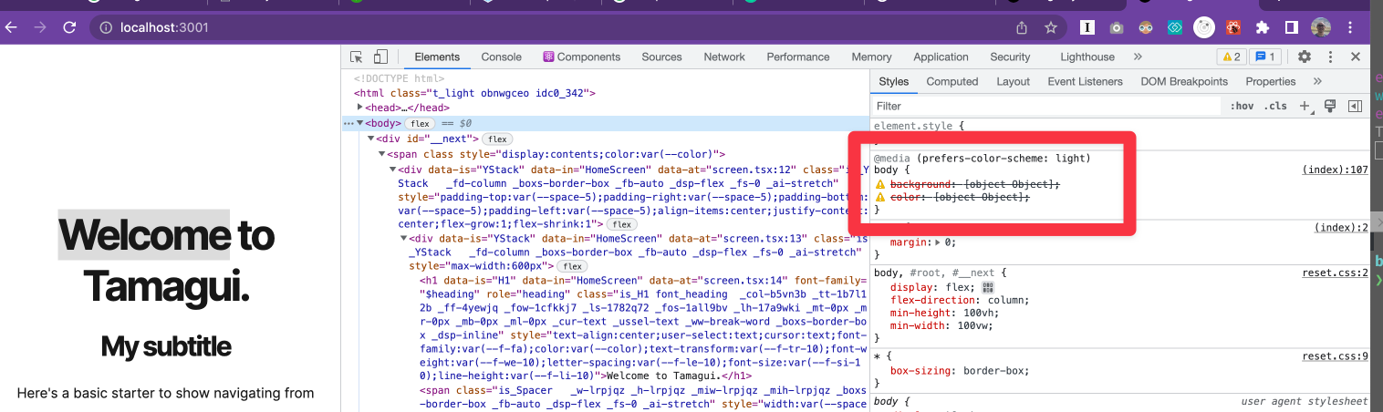 Invalid style on body for @media {prefers-color-scheme: light) · Issue ... Invalid style on body for @media {prefers-color-scheme: light) · Issue ...
