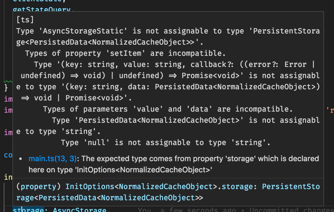 Using react-natives AsyncStorage with TypeScript causes type error · Issue #75 · apollographql ...