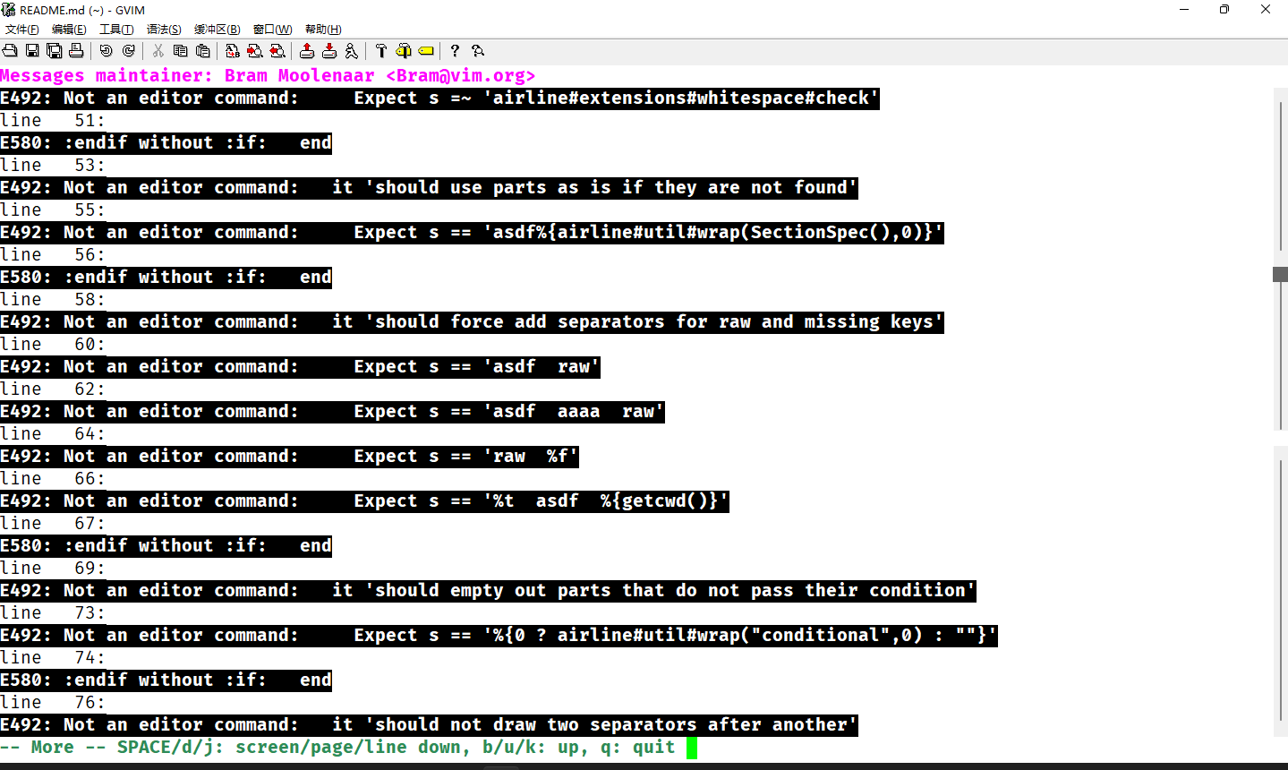 After Installation An Error Is Reported In Gvim · Issue 2459 · Vim Airlinevim Airline · Github 