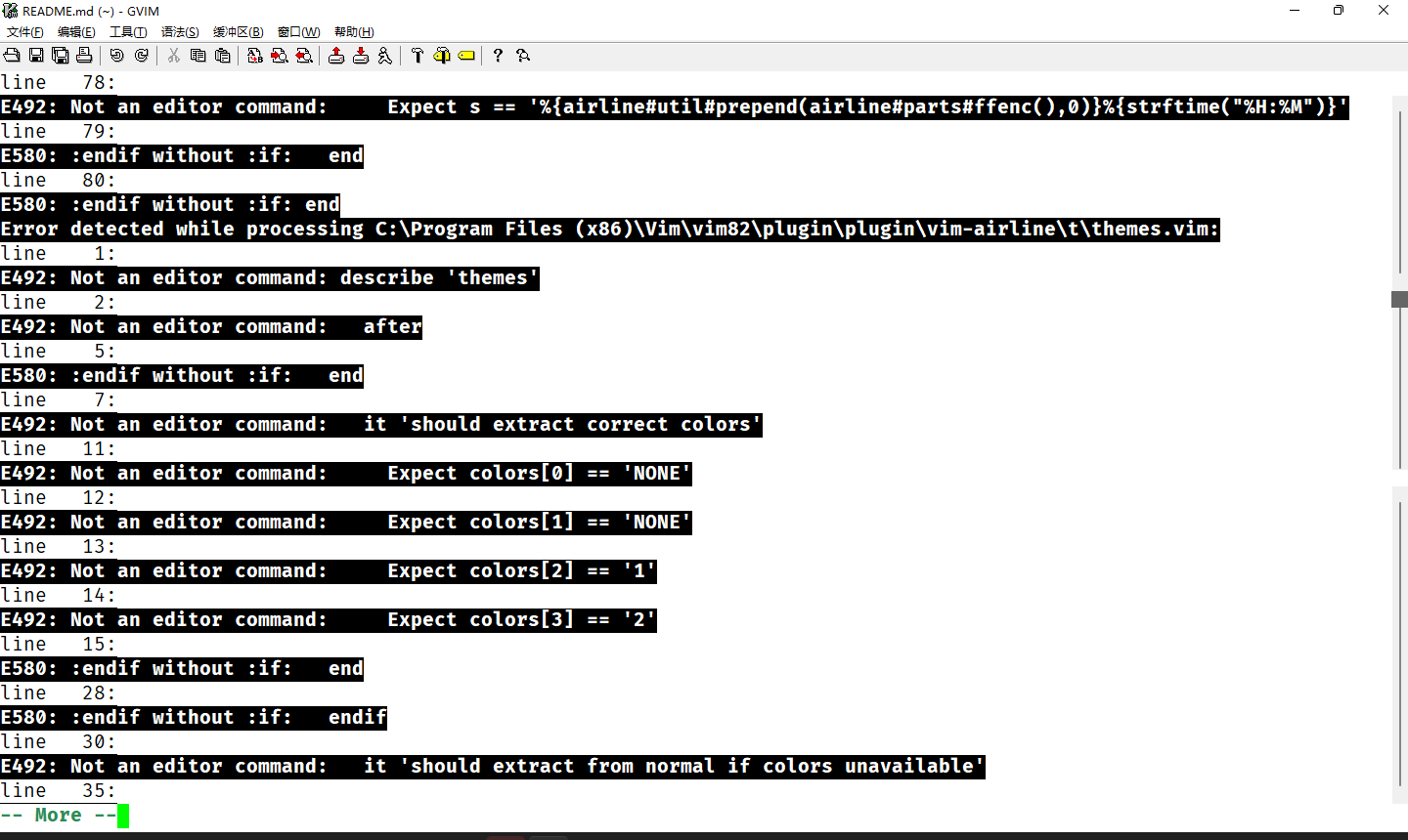 After installation, an error is reported in Gvim · Issue #2459 · vim-airline/vim-airline · GitHub