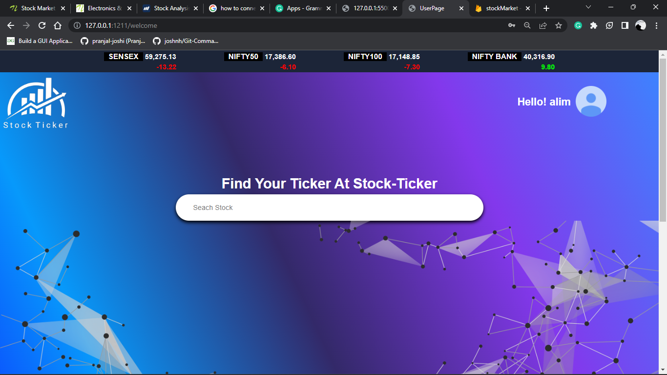 GitHub - alimjahagirdar/Stock-Ticker: Indian Stock Market Analysis And Prediction Web Application