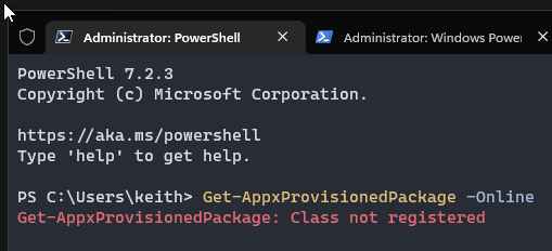 Get-AppxProvisionedPackage -Online not working and seeing error ...