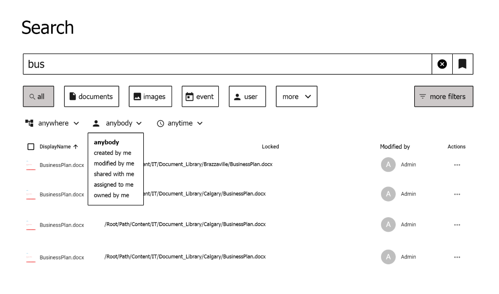 Search result filtering by Path, User and Date · Issue #1151 · SenseNet/sn-client · GitHub