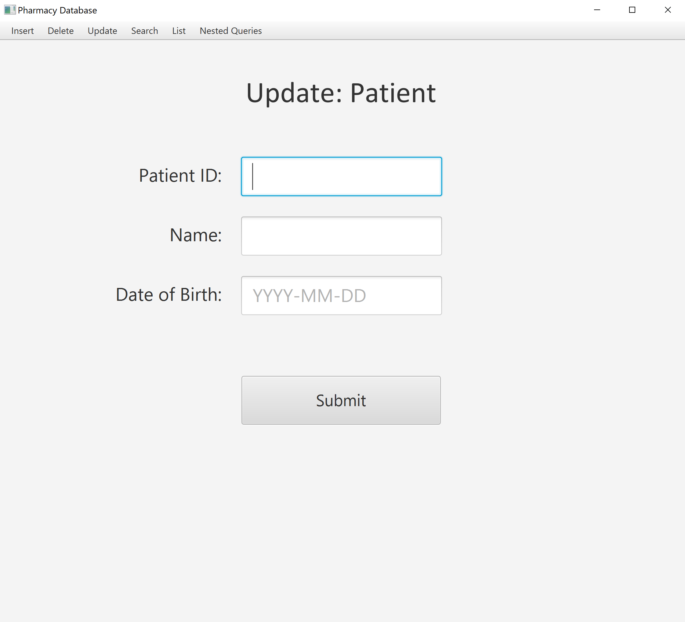 Github Mikea 04 Pharmacydatabase Cs 480 Database Project