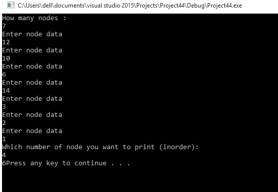 Github Codify110program To Display Nth Node Of Tree Using In Order Traversal