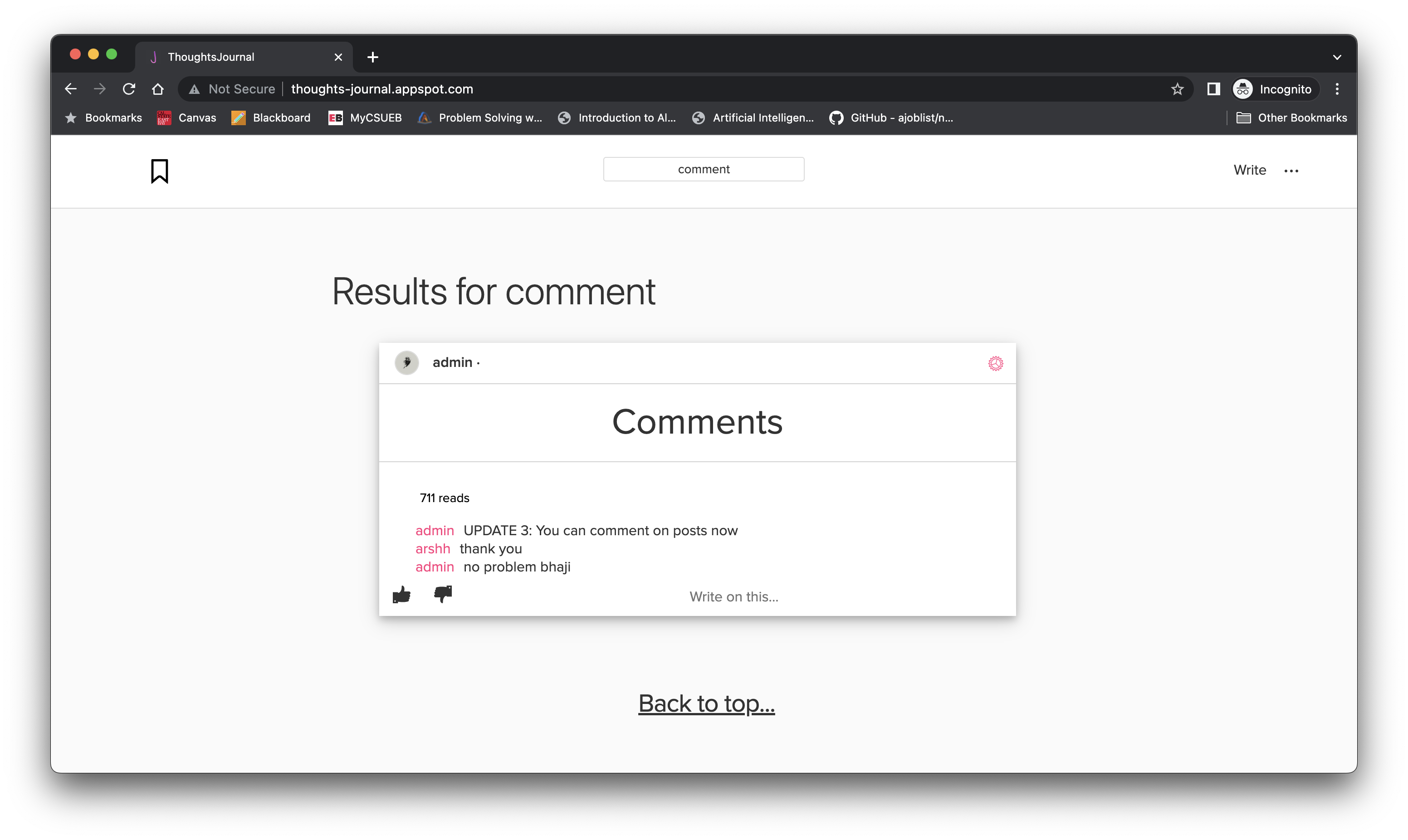 GitHub - sahejhundal/ThoughtsJournal: - A social media web app that allows users to register ...