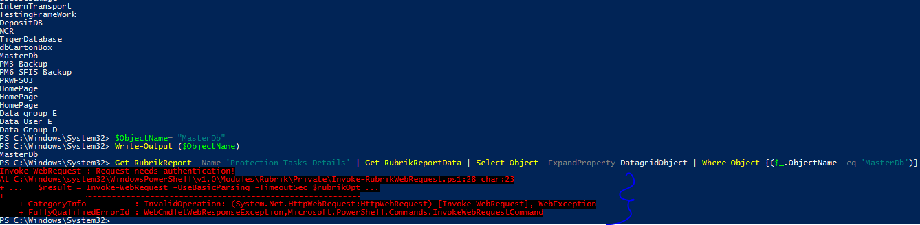 Invoke-WebRequest : Request needs authentication! · Issue #693 · rubrikinc/rubrik-sdk-for ...