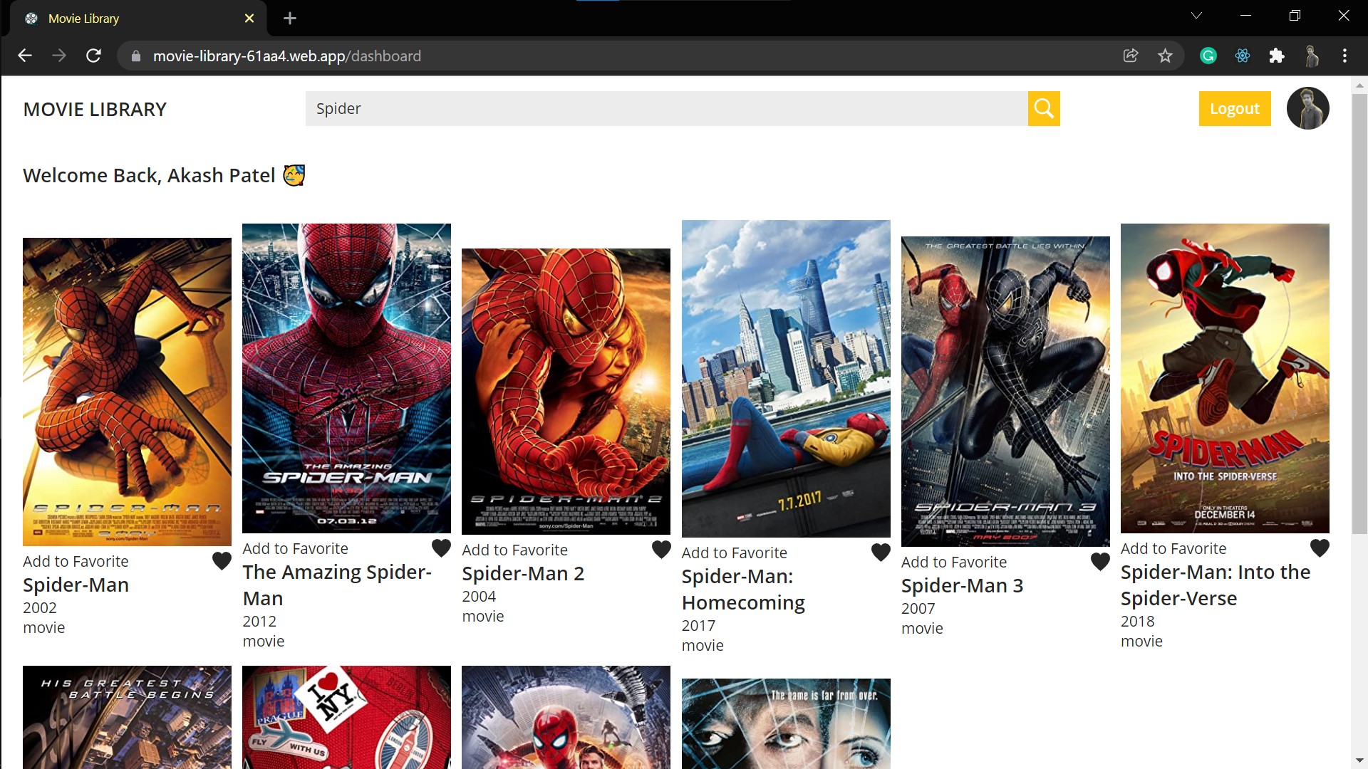 GitHub - thefstalphabet/movie-library: An Application used to Search ...