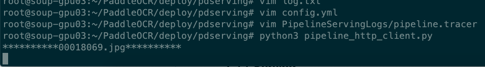 pp ocr serving，python语言server端成功启动，client端启动发送请求收不到响应 · Issue #6918 · PaddlePaddle/PaddleOCR ...