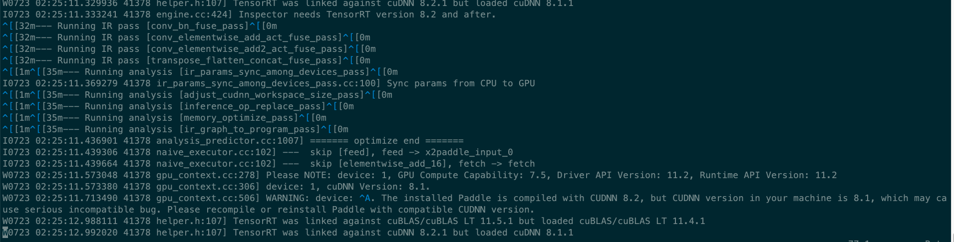 CUDNN cuBLAS版本不匹配warning有影响吗 · Issue #44564 · PaddlePaddle/Paddle · GitHub