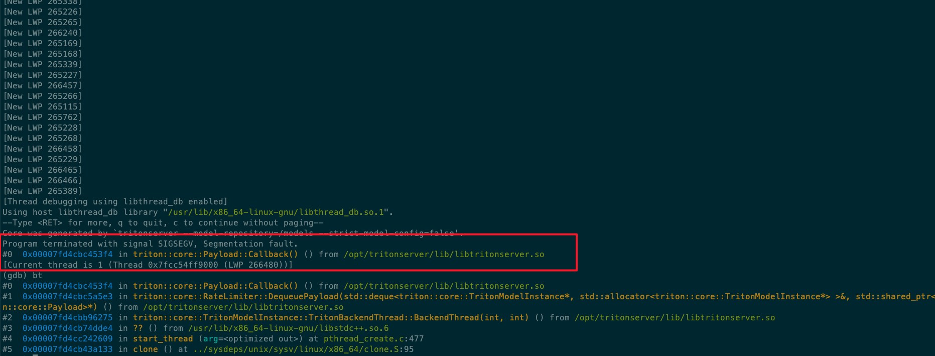 strange coredump in libtritonserver.so · Issue #4855 · triton-inference-server/server · GitHub