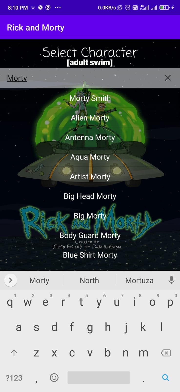 GitHub - ArnavSC/RickandMorty-Android: Using Api to extract character names and details of the ...