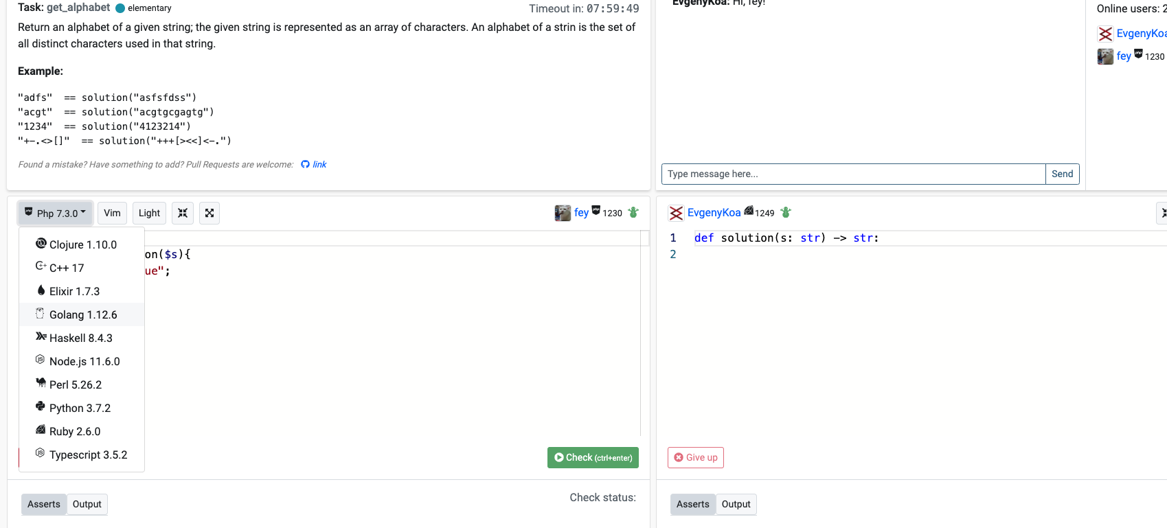 На главной актуализировать список доступных языков · Issue #639 · hexlet-codebattle/codebattle ...
