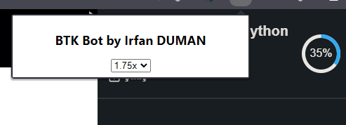 GitHub - irfandumanx/BTK-Playback-Speed-Control: BTK'de değiştirilen video hızının sürekli ...