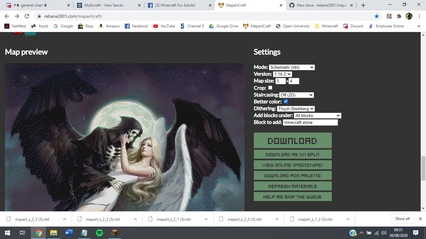 1.16.2 not working · Issue #99 · rebane2001/mapartcraft · GitHub