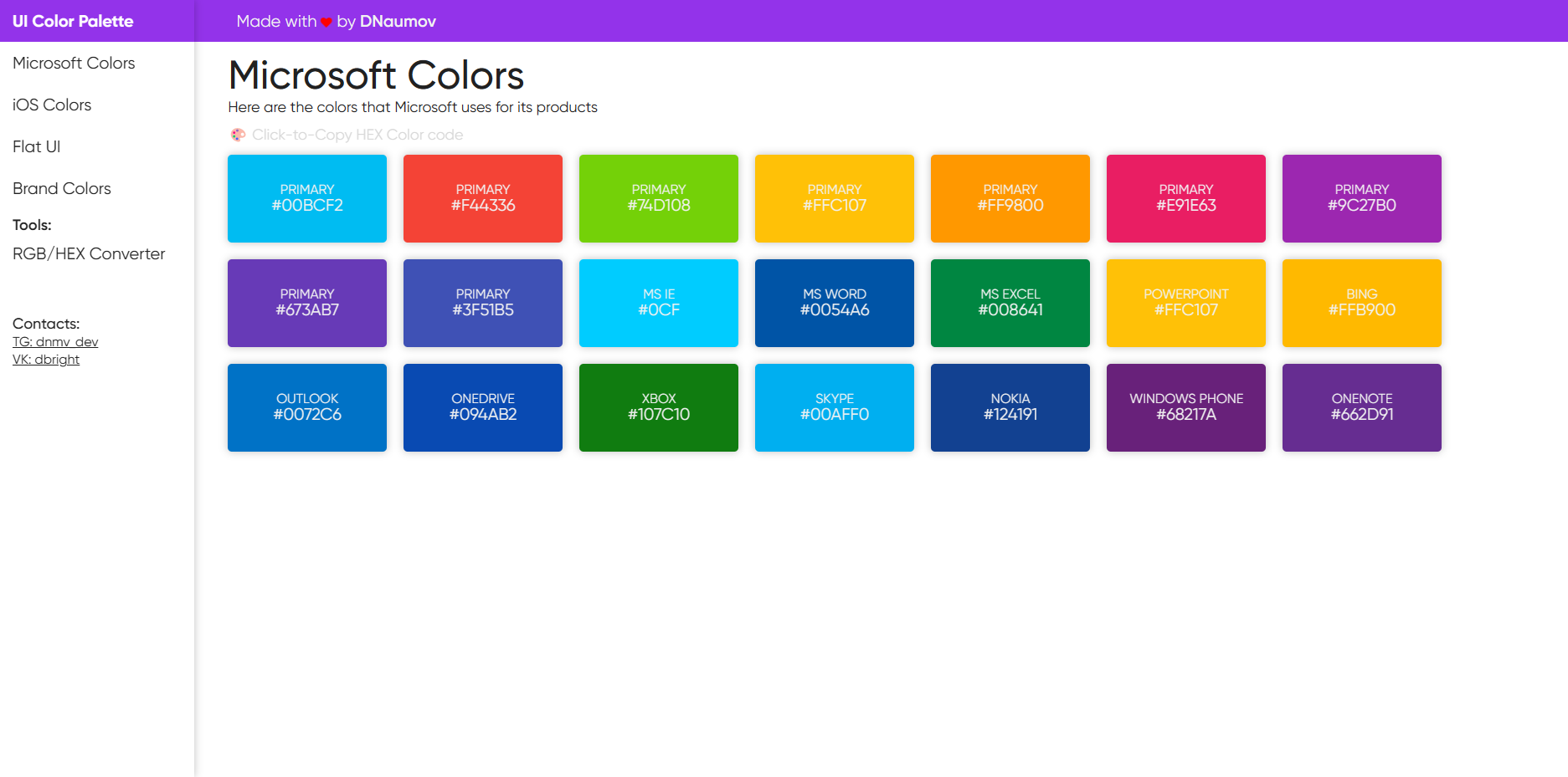 GitHub - idnaumov/ui-color-palette: WEB UI Color Palette