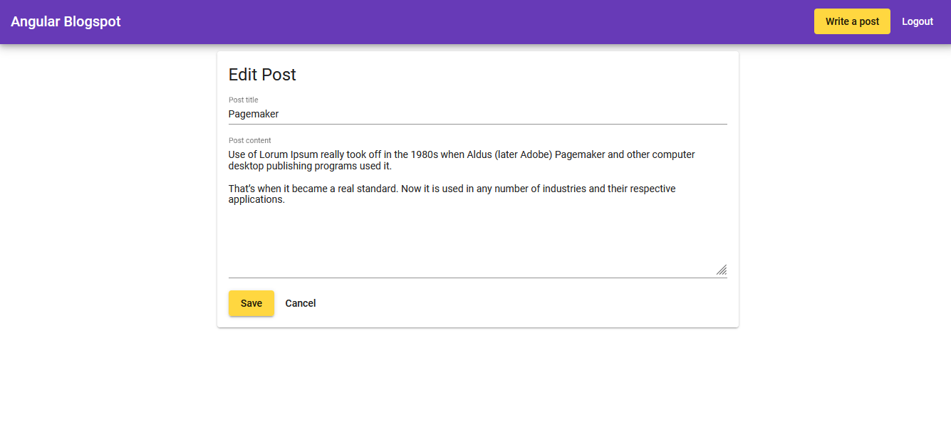 Github Imwaa Ng Blog A Blog Application Made With Angular And Angular Material Using Firebase