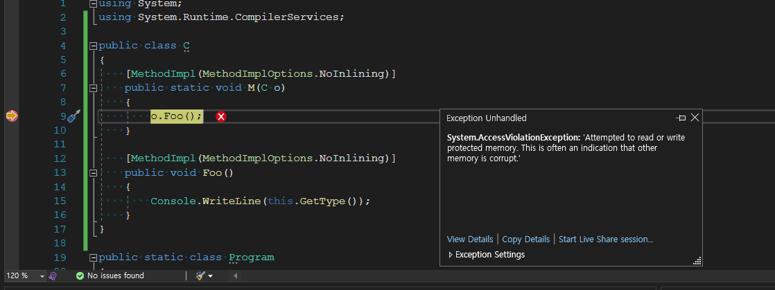 Null dereferencing makes AccessViolationException under certain ... Null dereferencing makes AccessViolationException under certain ...