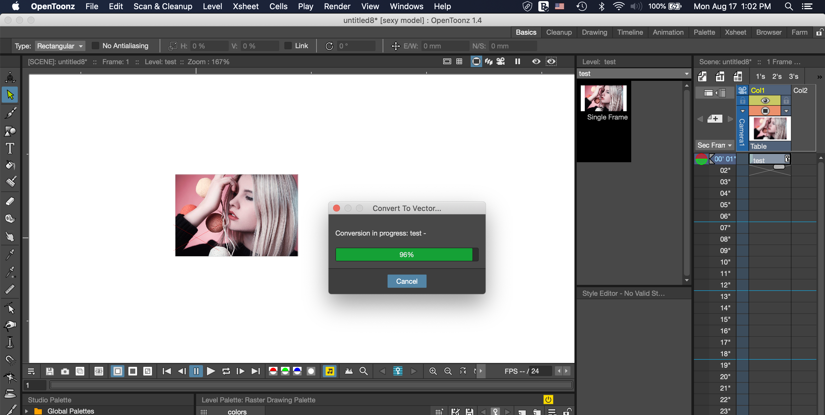 convert raster to vector hangs at 96% · Issue #3447 · opentoonz/opentoonz · GitHub