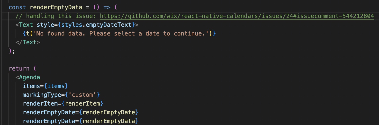 Agenda loading forever. · Issue #24 · wix/react-native-calendars · GitHub