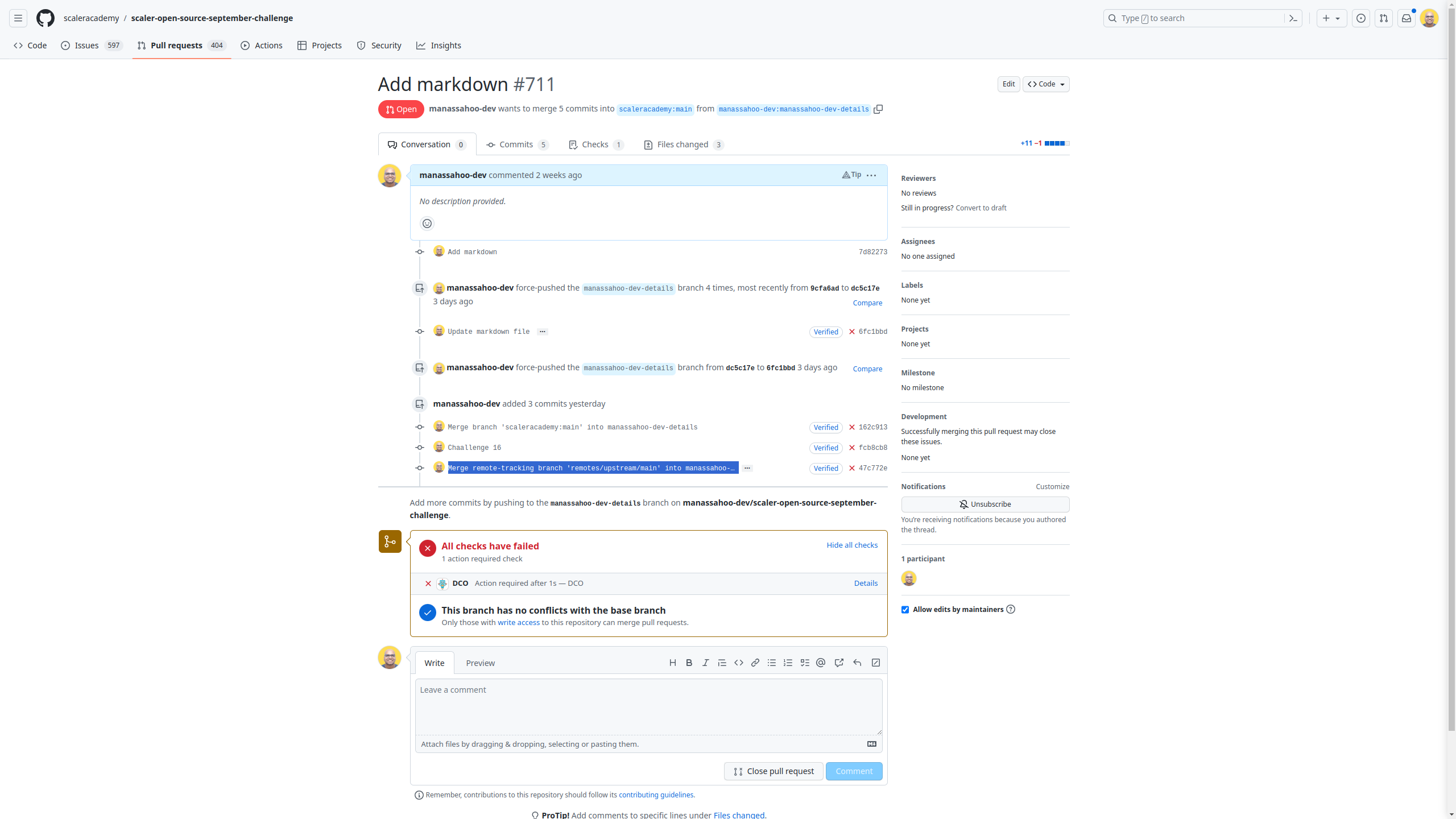 Manas Sahoo · Issue #172 · scaleracademy/scaler-open-source-september-challenge · GitHub
