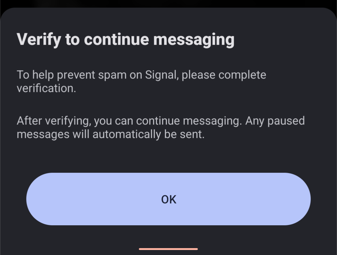 Signal, please stop harassing me in the name of verification · Issue #12359 · signalapp/Signal ...