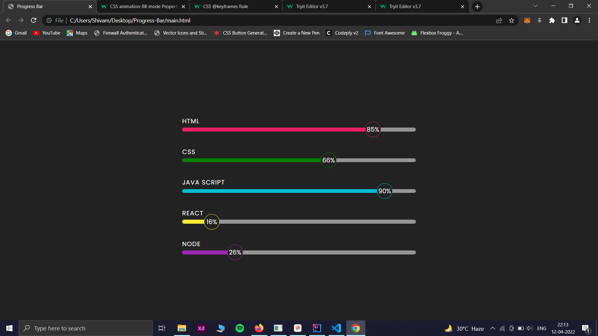 GitHub - Suraj-Prakash-Singh/progress-bar-css