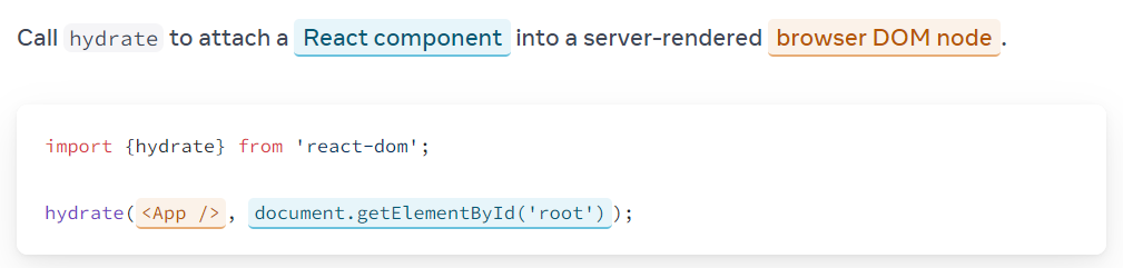 [beta] Text Highlighting Mismatch In The Hydrate Usage Section · Issue 5505 · Reactjs React