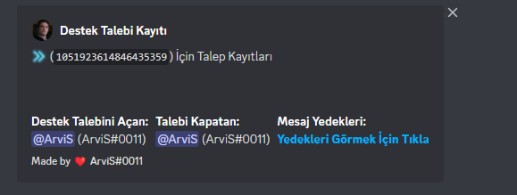 GitHub - ArviSlayer/V13-Gelismis-Ticket-Bot: V13 - Full Ayarlamalı + Kategorili Gelişmiş Ticket Botu