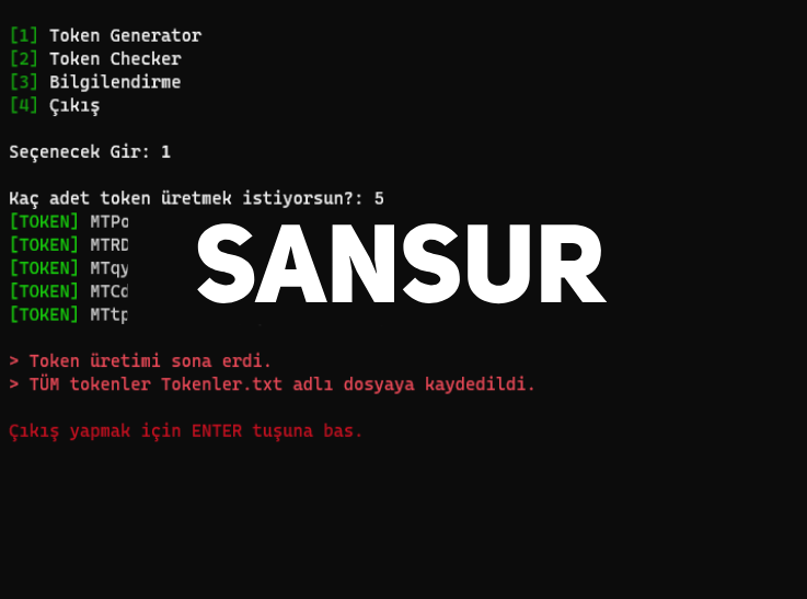 GitHub - ArviSlayer/Token-Generator-Ve-Checker: Token üretir ve checkler.