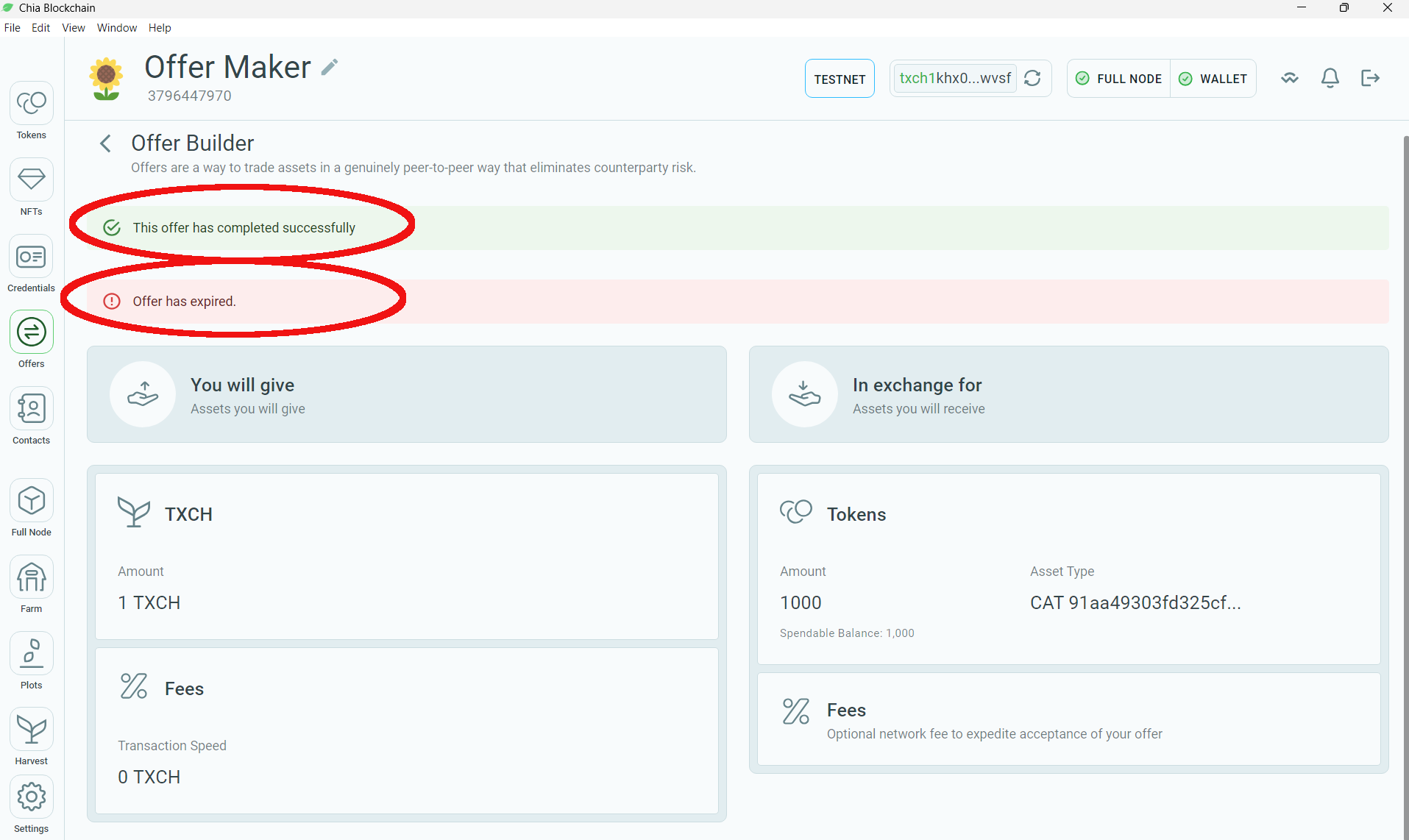 Offer is both expired and completed [Bug] · Issue #2183 · Chia-Network/chia-blockchain-gui · GitHub