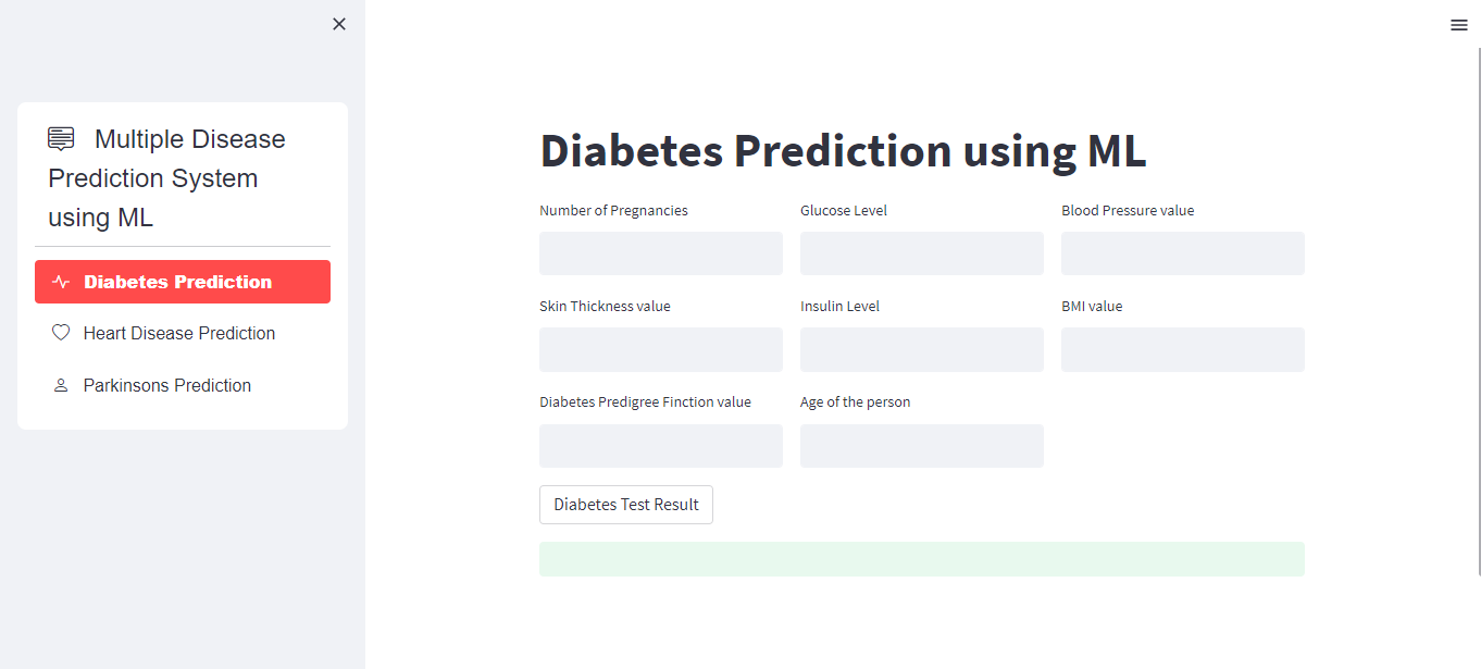 GitHub - ajoshi222/Multiple-Disease-Prediction-System-: Multiple Disease Prediction System using ...