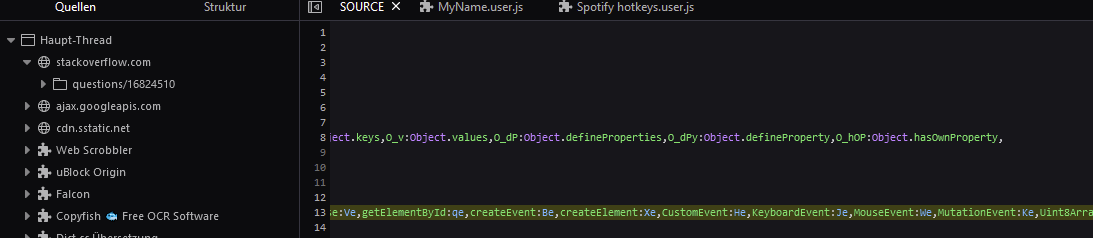 jump to line from console does't jump into the userscript source anymore · Issue #1446 ...