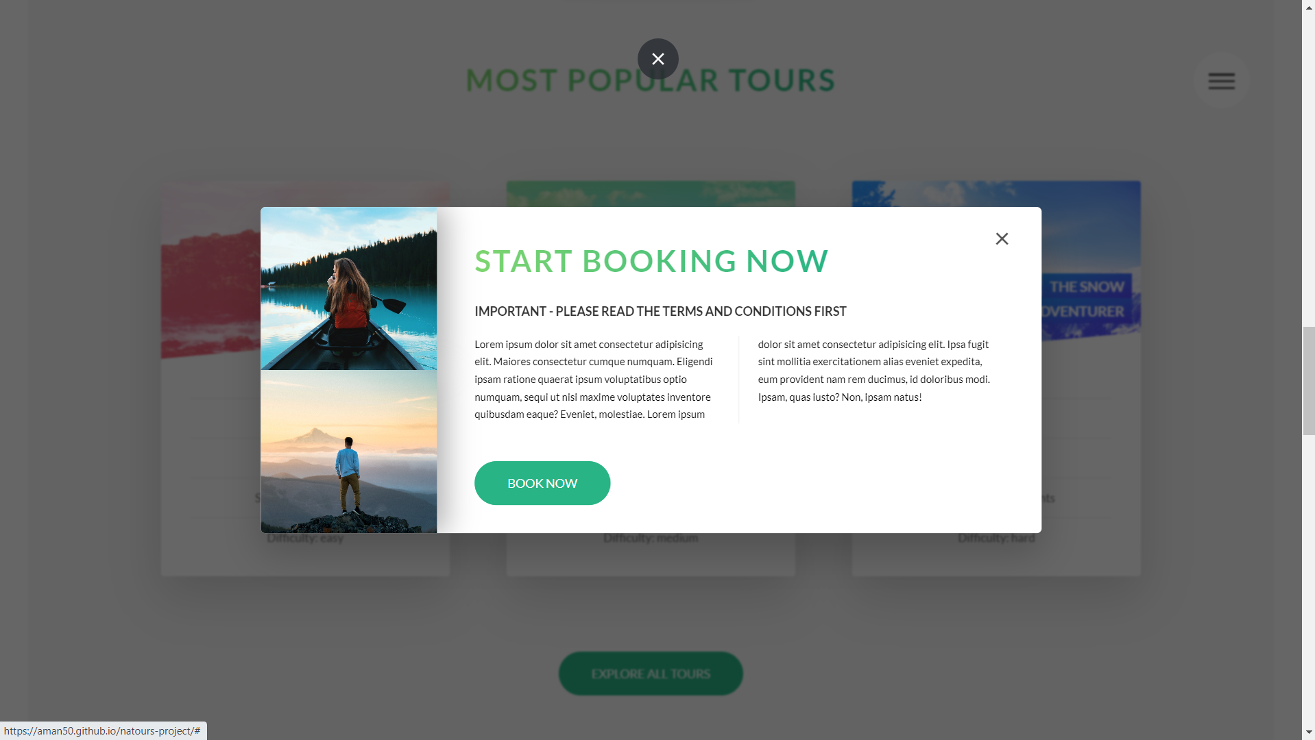 GitHub - Aman50/natours-project: Beautiful website with tons of animations and advanced CSS ...