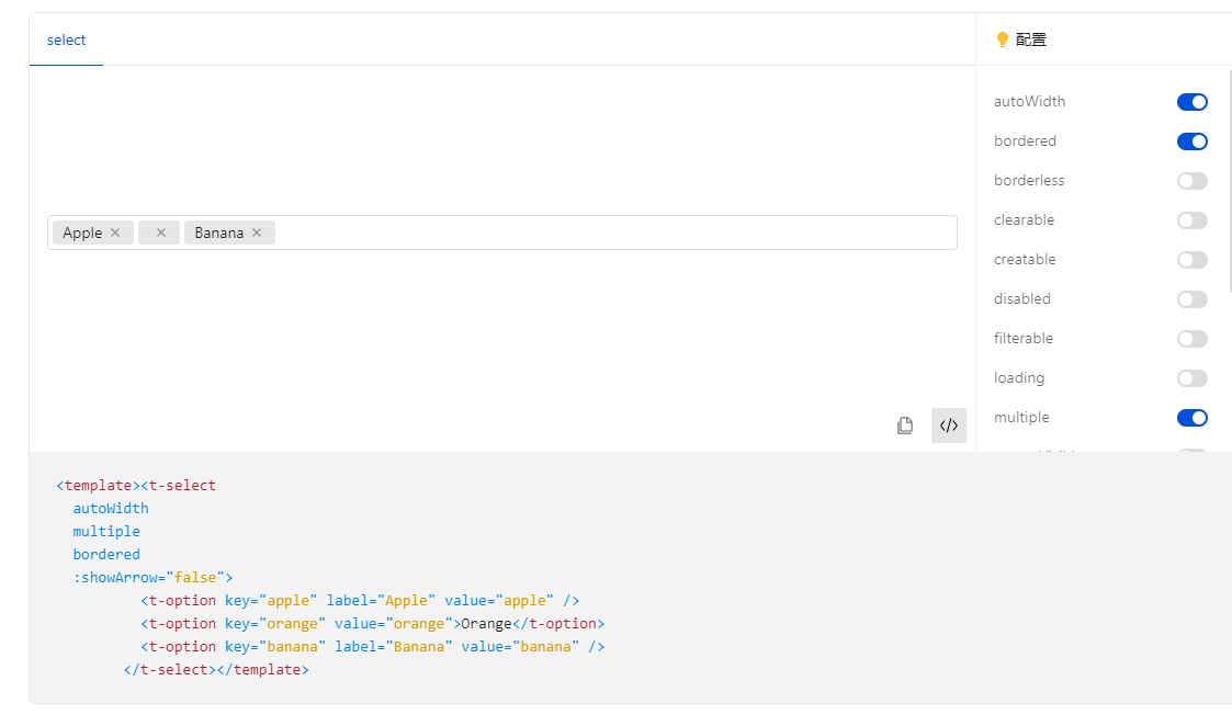 [select]文档示例中 Select 选择器选择多选功能后，所选择的个别项不显示 · Issue #876 · Tencent/tdesign-vue · GitHub