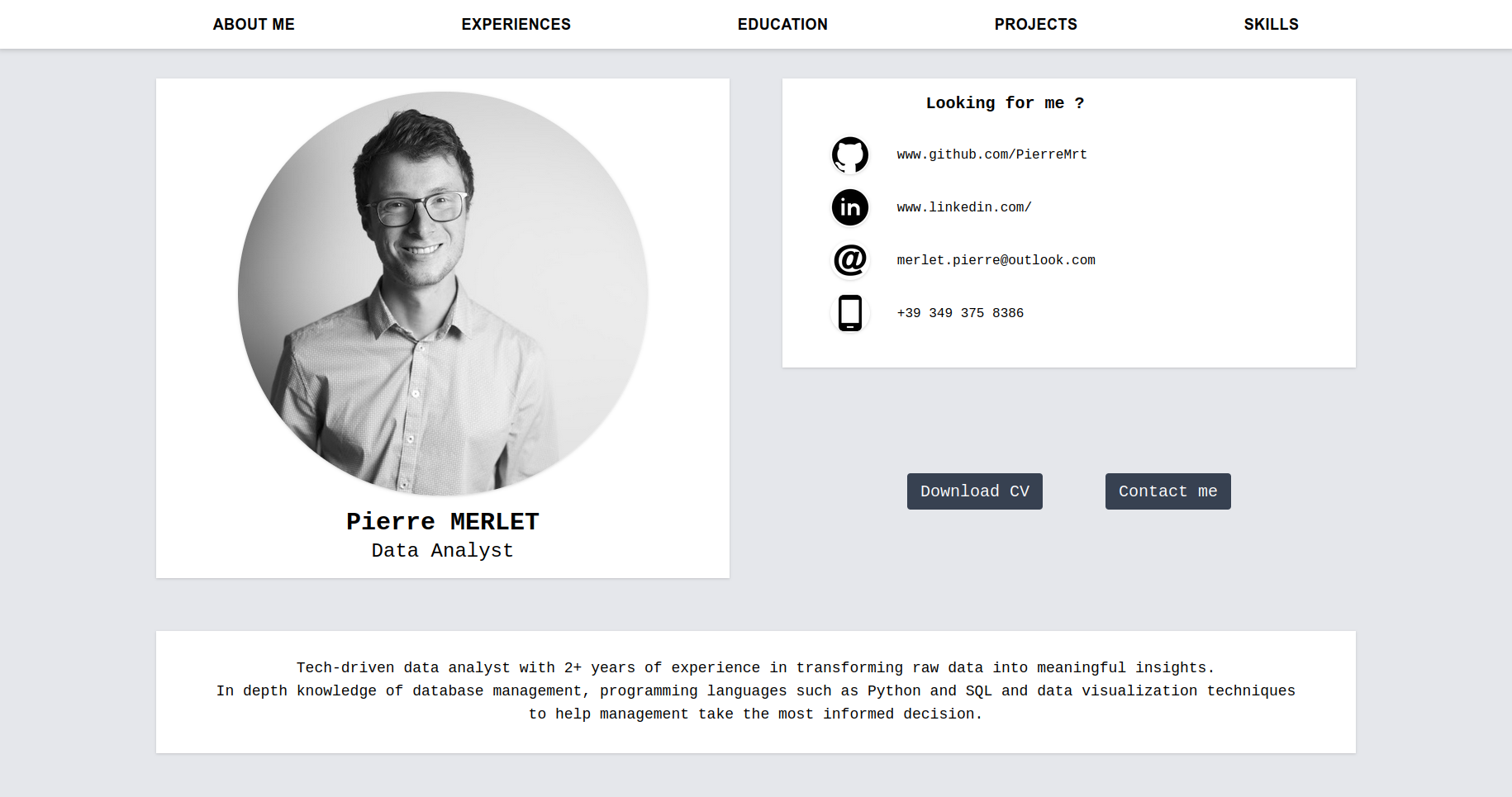GitHub - PierreMrt/django-portfolio: A website for my resume
