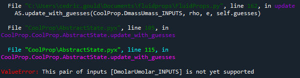 Low-level Interface error when using DmassUmass_INPUTS · Issue #1965 · CoolProp/CoolProp · GitHub