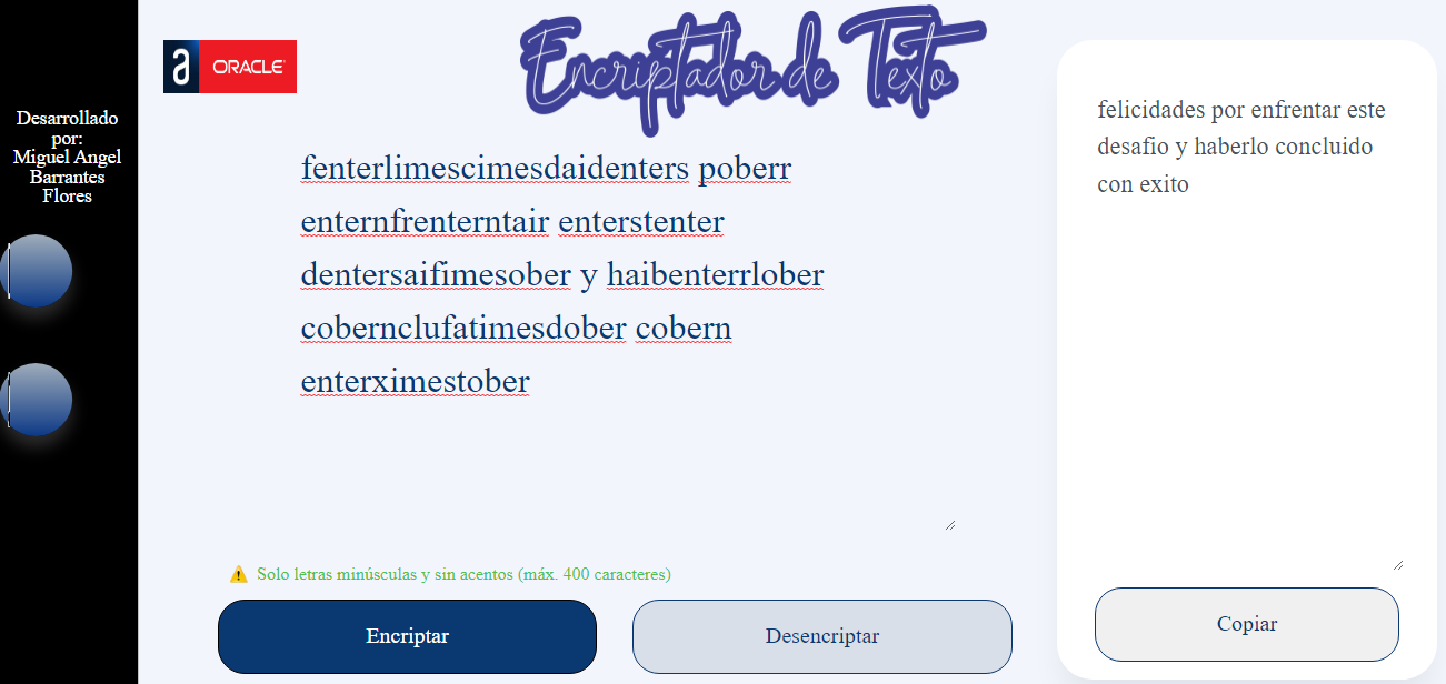 GitHub - Miki106/encriptador-de-texto: Proyecto de desafío para encriptar y desencriptar textos