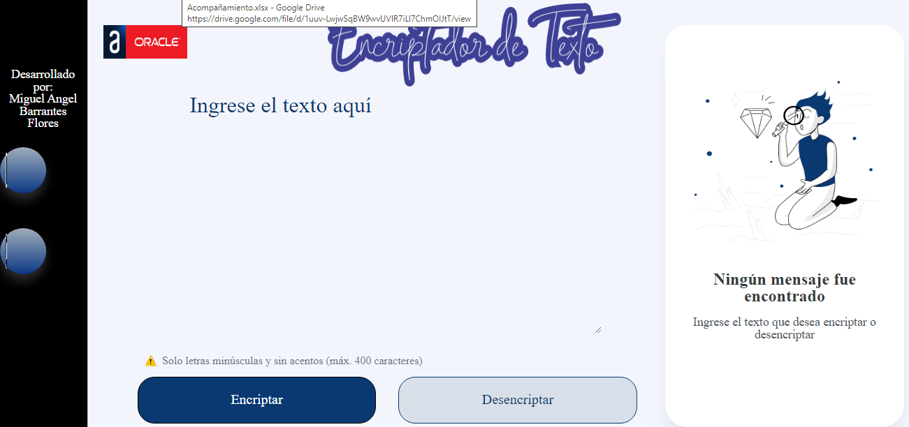 GitHub - Miki106/encriptador-de-texto: Proyecto de desafío para encriptar y desencriptar textos