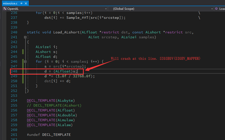 SIGBUS(BUS_ADRERR)/SIGSEGV(SEGV_MAPERR) at Alc/mixvoice.c:241 [Inline: Sample_ALshort]) Android ...