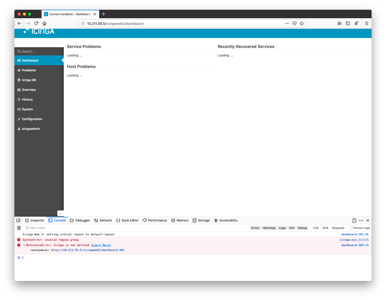 Firefox: Interactivity is broken due to JS error · Issue #3975 · Icinga ...