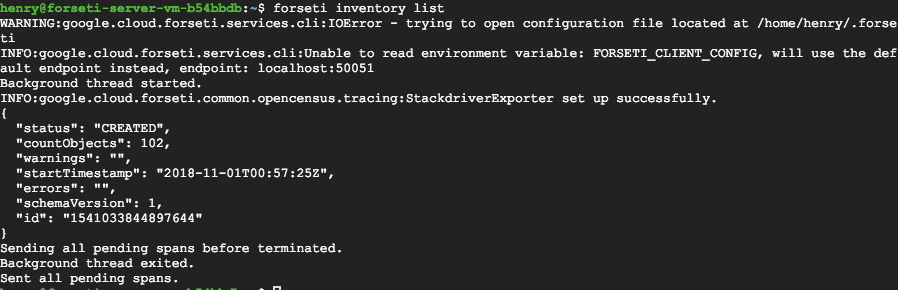 Extra Messages when Using the CLI · Issue #2164 · forseti-security/forseti-security · GitHub