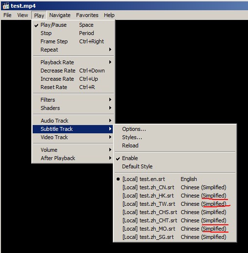 Play menu Subtitle Track display wrong language for zh_TW.srt and others · Issue #927 · clsid2 ...