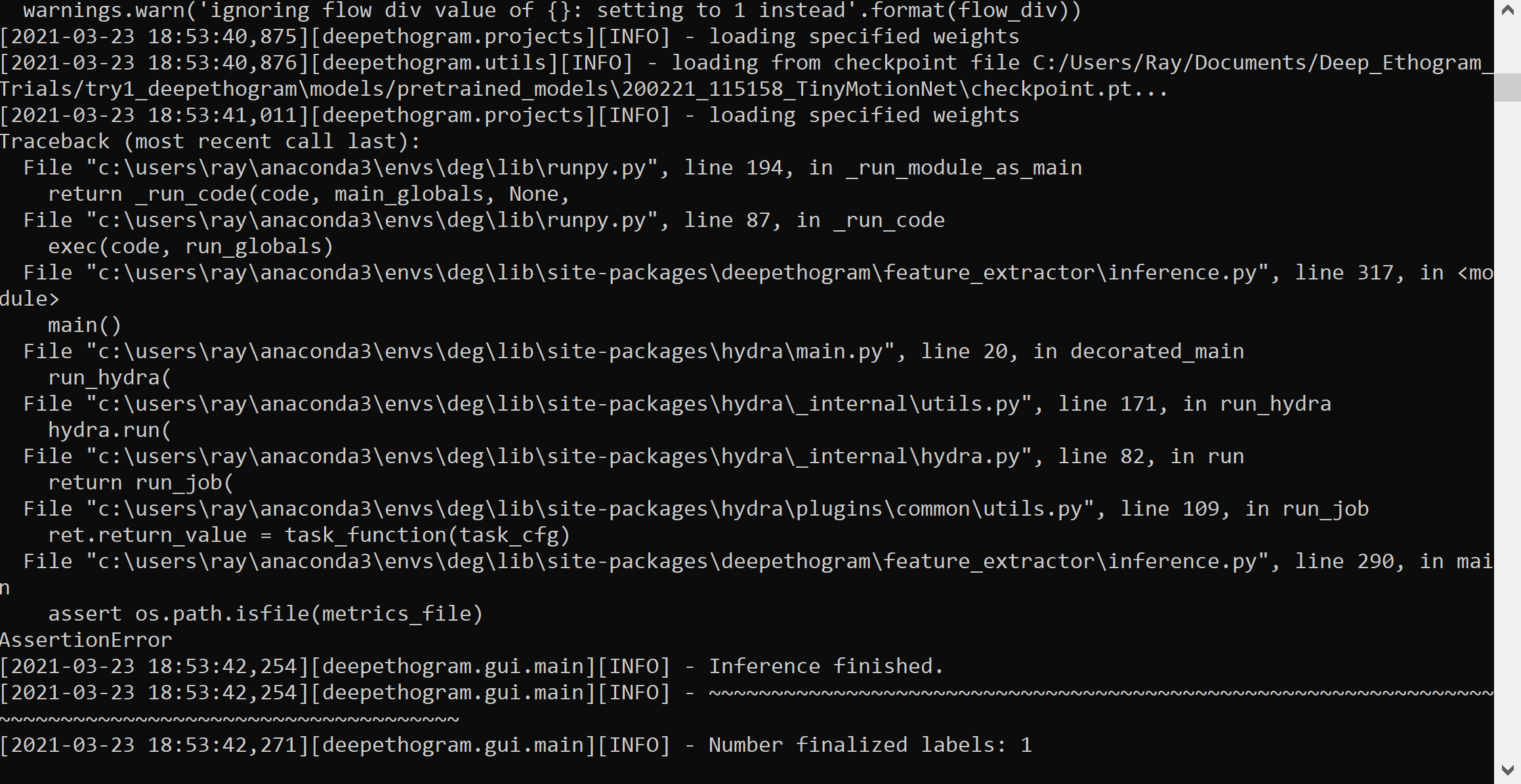 Assertion Error during FeatureExtractor Training · Issue #45 ...