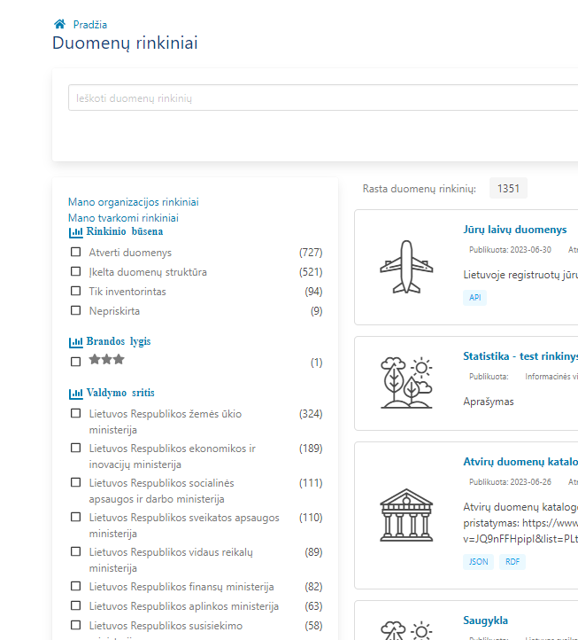 Negalima pasirinkti keleto vieno filtro reikšmių · Issue #728 · atviriduomenys/katalogas · GitHub