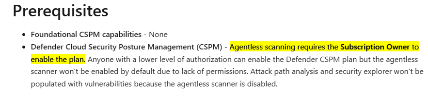 Agentless scanning can be enabled with subscription Contributor · Issue #108157 · MicrosoftDocs ...