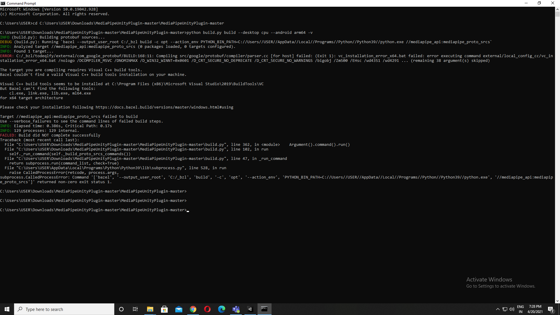 Bazel can't find the following tools: cl.exe, link.exe, lib.exe, ml64.exe · Issue #134 · homuler ...