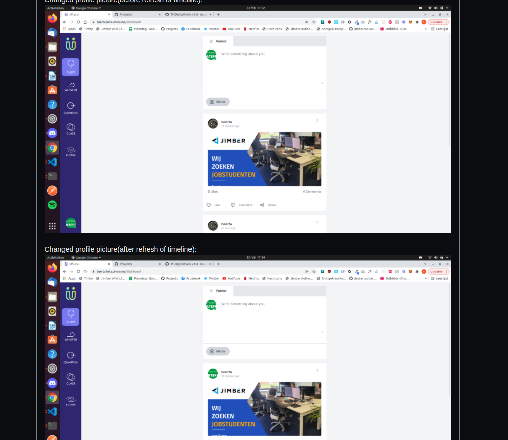 [Flow] When changing your profile picture it changes everywhere except in the timeline. (See ...